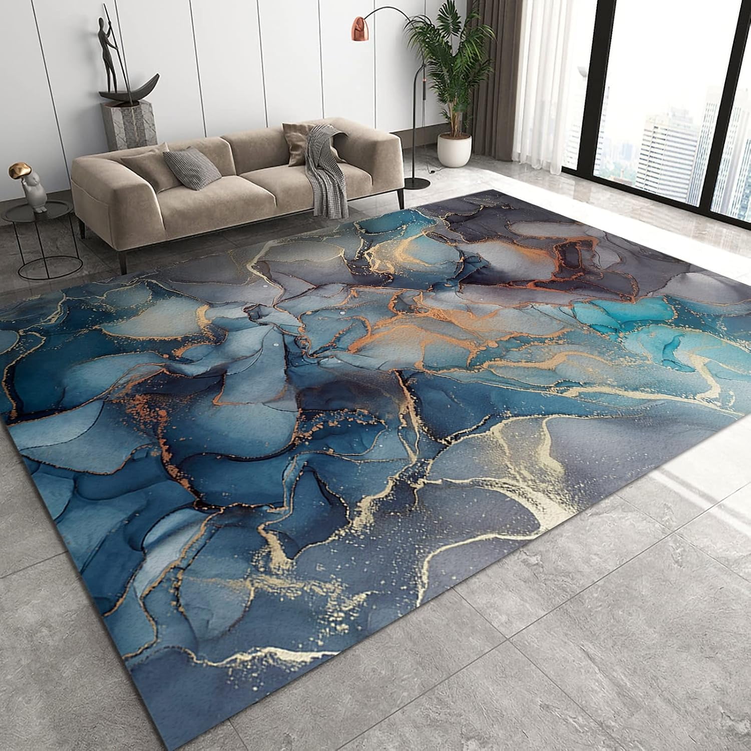 Colorful Marble Area Rugs, Hot Stamped Custom Carpet, Apartment Carpet ...