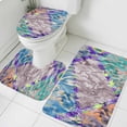 Colorful Marble Bathroom Rugs Set Abstract Geometric Contemporary Art ...