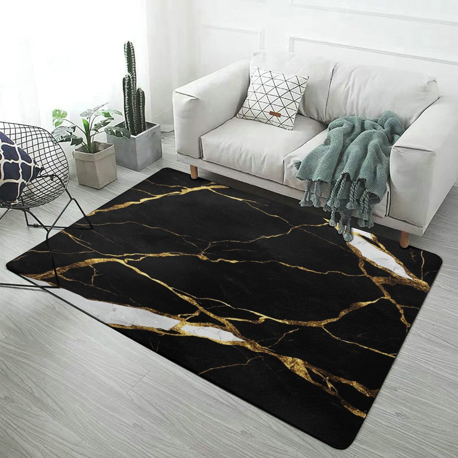 Colorful Marble Black (20) Area Rugs Carpet Suitable for Living Room ...