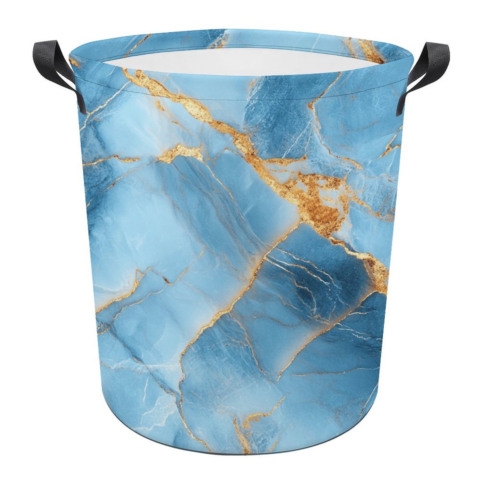 Colorful Marble Blue Gilded Gold (20) Laundry Basket Storage Basket ...