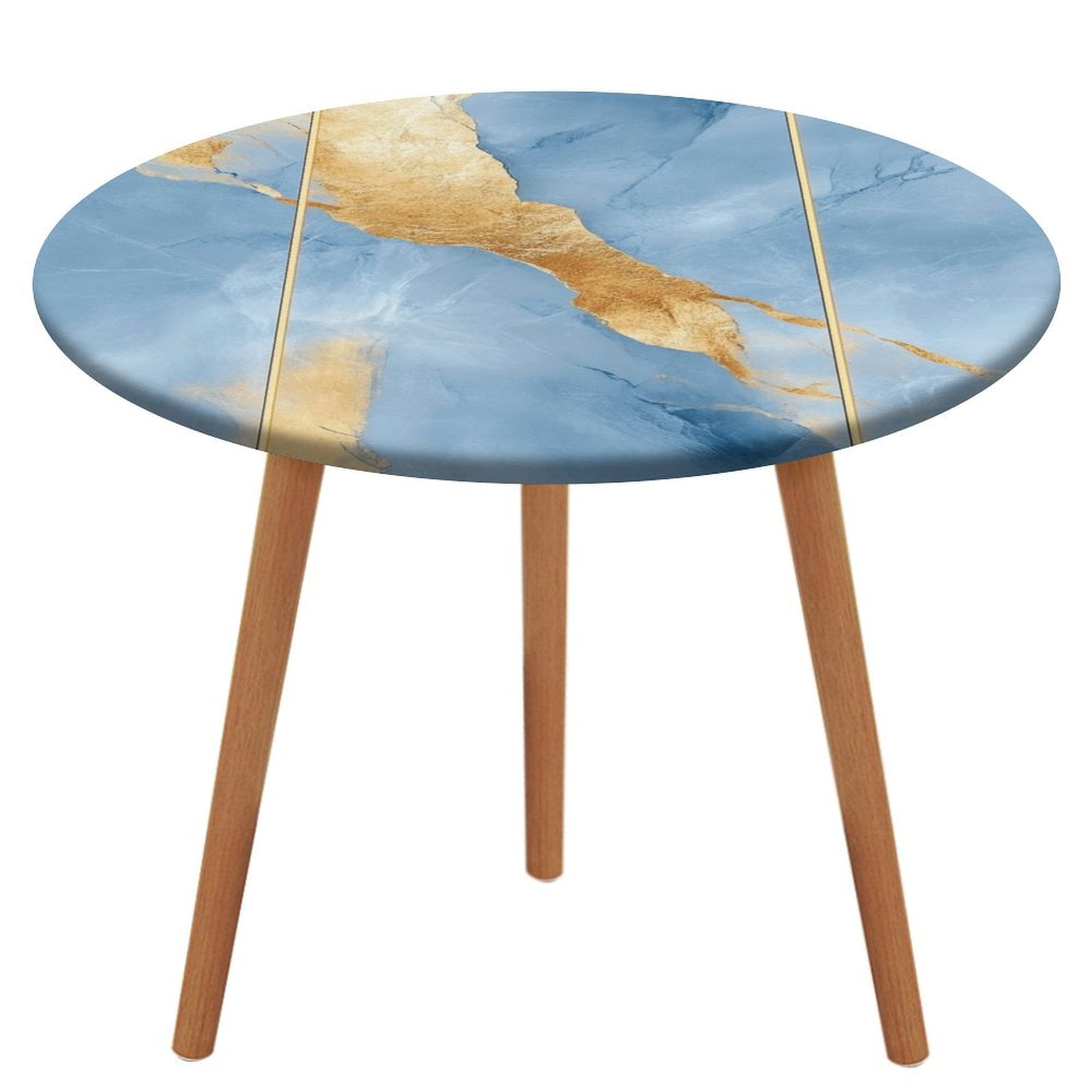 Colorful Marble Blue Gilded Gold (28) Pattern Round Tablecloth Waterproof Elastic Table Clothes ...