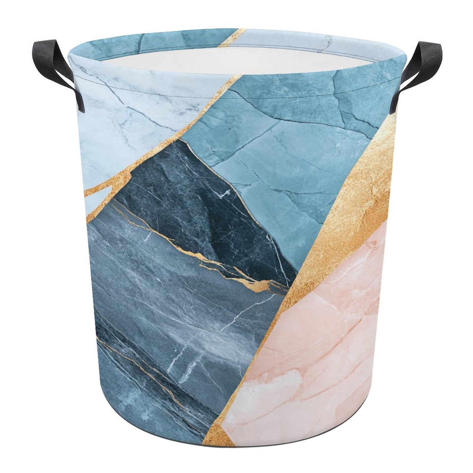 Colorful Marble Blue Gilded Gold (48) Laundry Basket Storage Basket ...