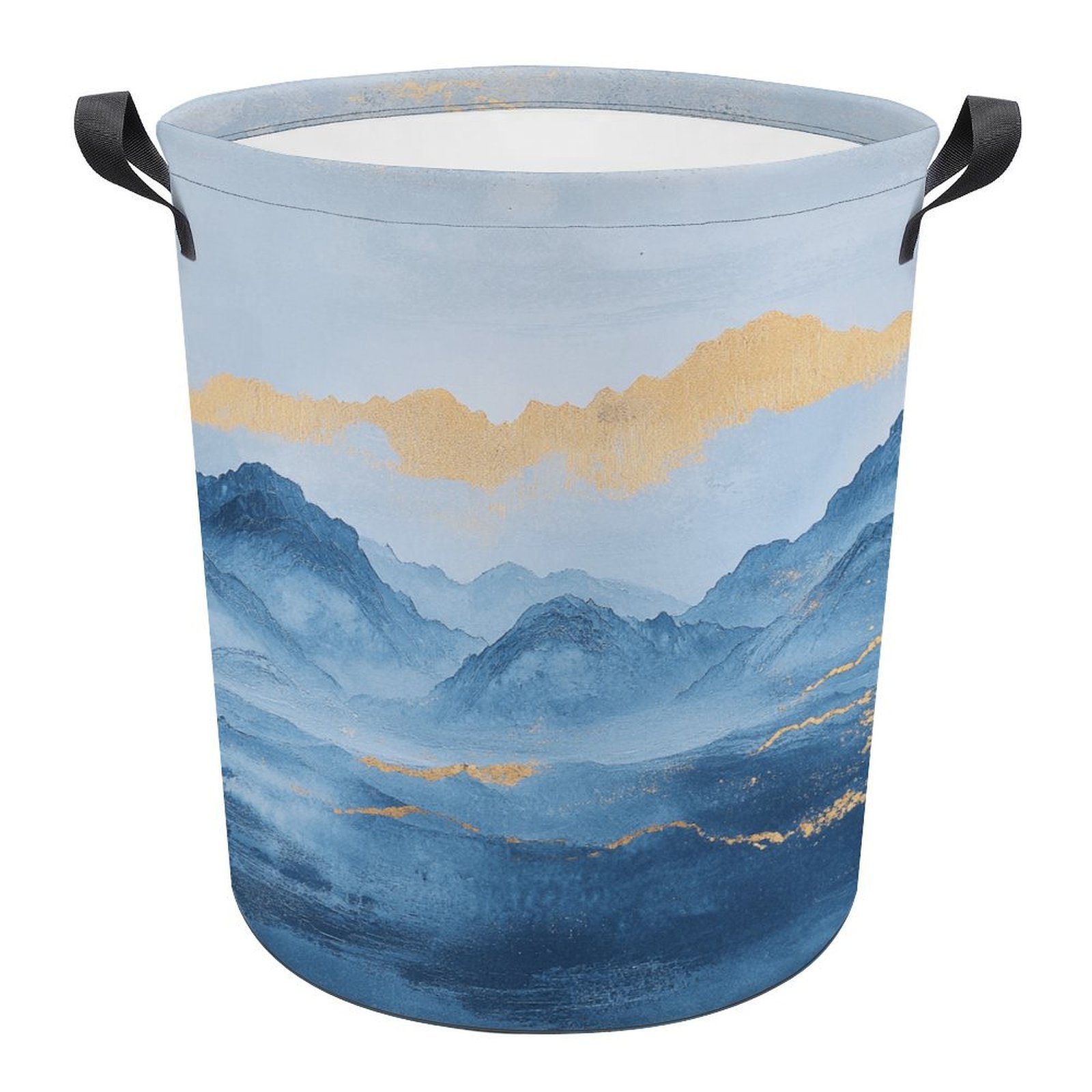 Colorful Marble Blue Gilded Gold (51) Print Foldable Laundry Basket for ...