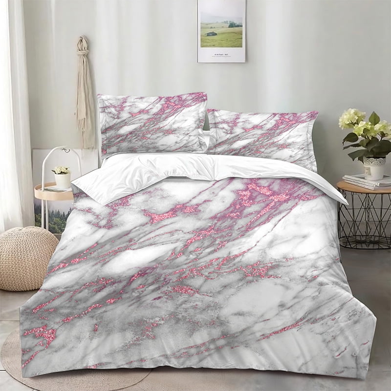 Colorful Marble Duvet Cover Abstract Geometric Bedding Set King For ...