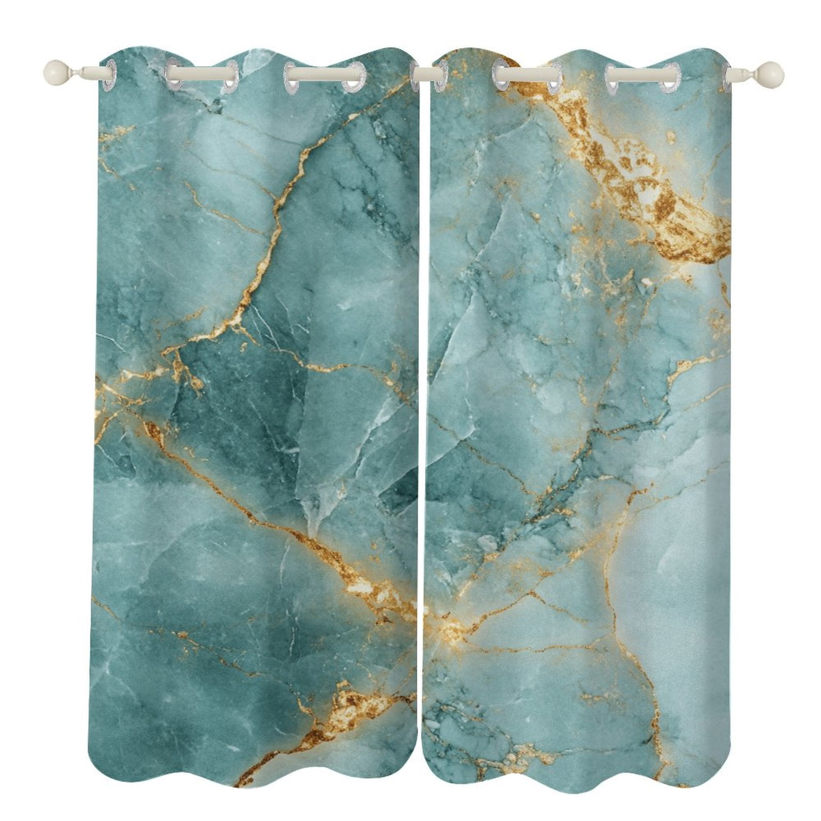 Colorful Marble Green Gilding (49) 2 Panels Curtains for Bedroom Living ...