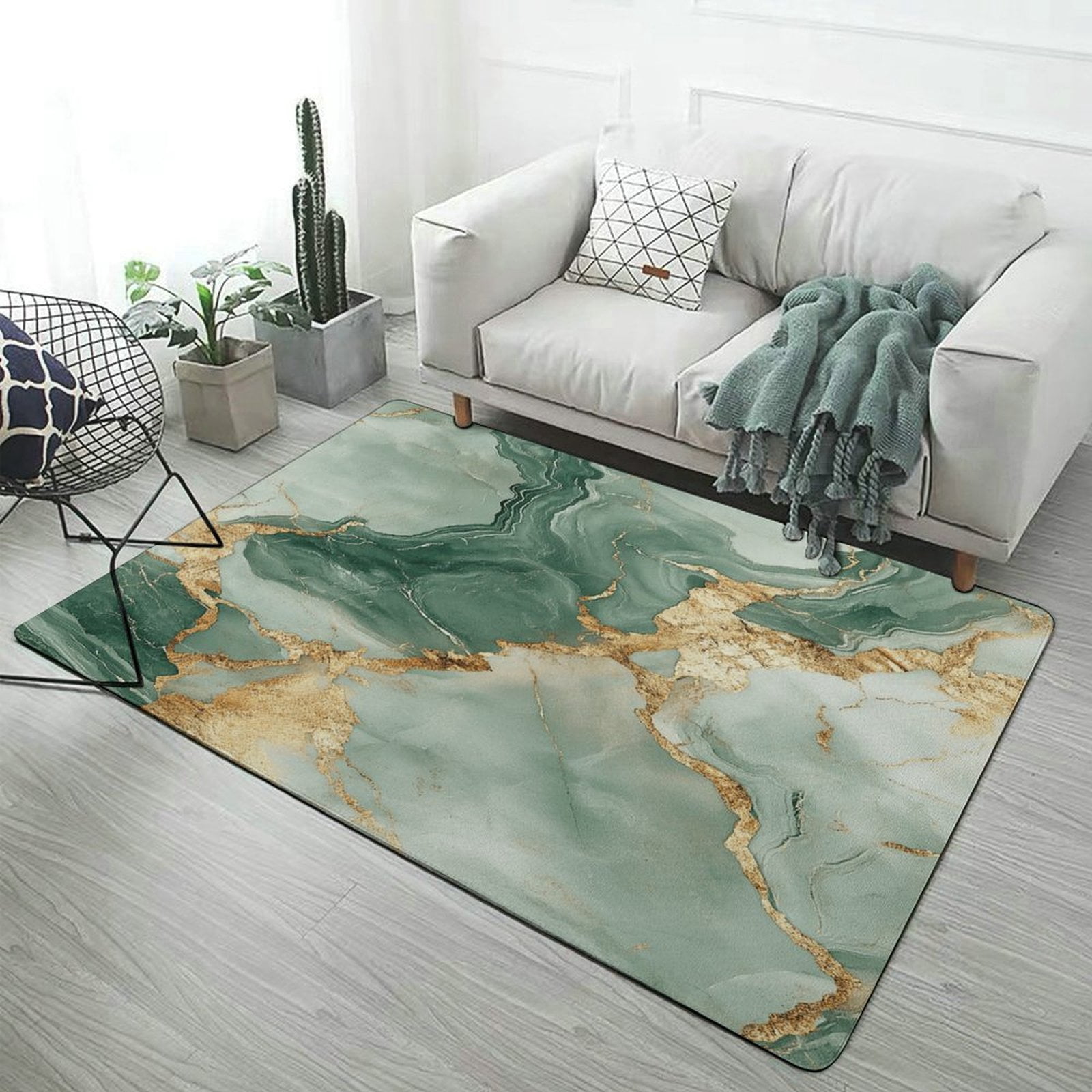 Colorful Marble Green Gilding Area Rugs Carpet Suitable for Living Room ...
