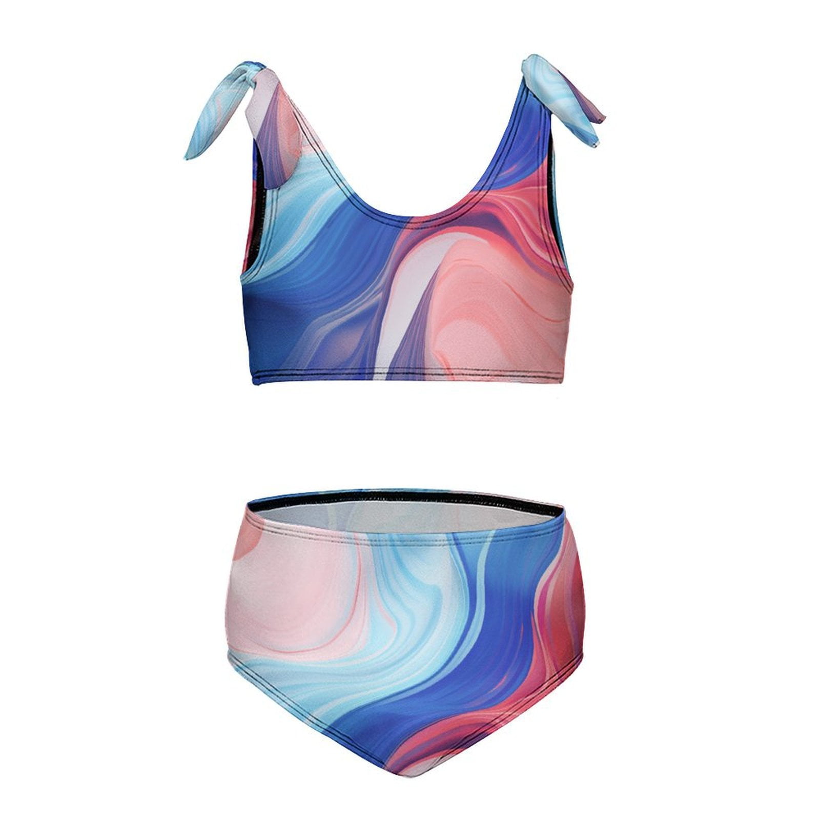 Colorful Marble Pattern Girls' 2-Piece Tankini Swimsuit - Walmart.com