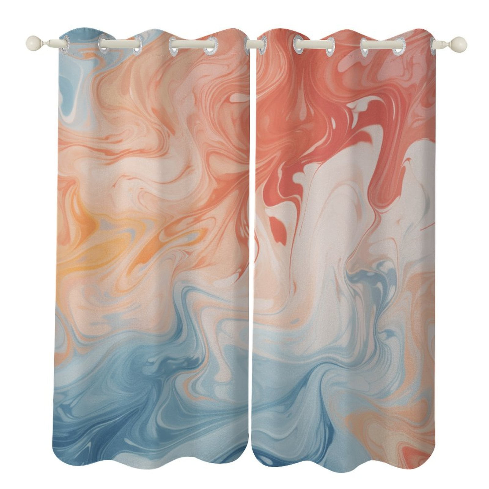 Colorful Marble Pattern Modern Window for Living Room Curtains for ...