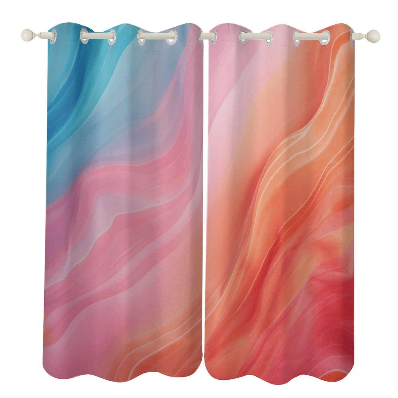 Colorful Marble Pattern Modern Window for Living Room Curtains for ...