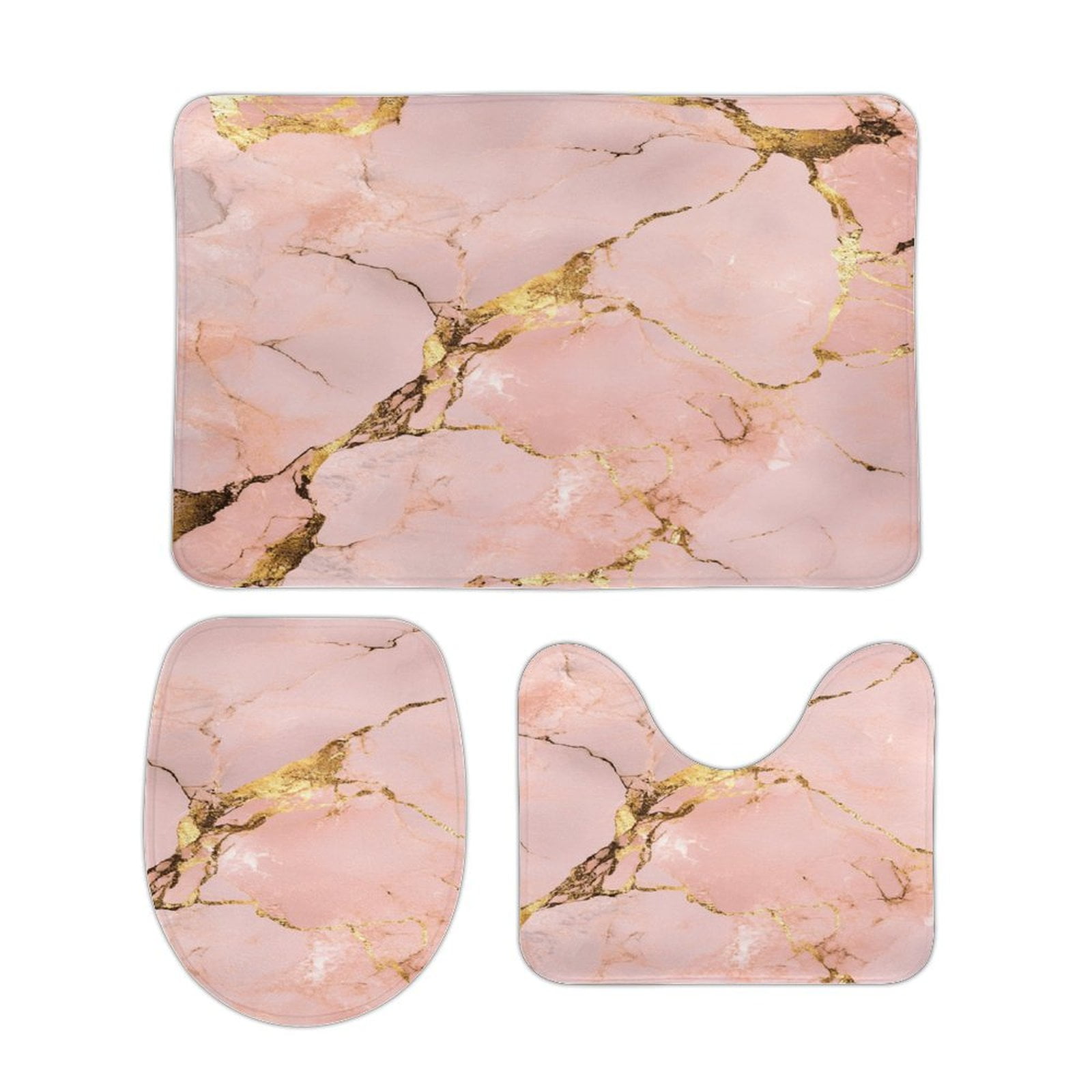 Colorful Marble Pink (36) Bathroom Mats, Non Slip Mats, Washable Mats ...