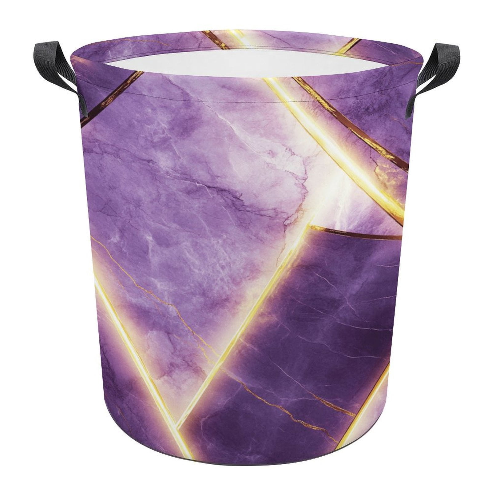 Colorful Marble Purple (4) Print Foldable Laundry Basket for Clothes ...