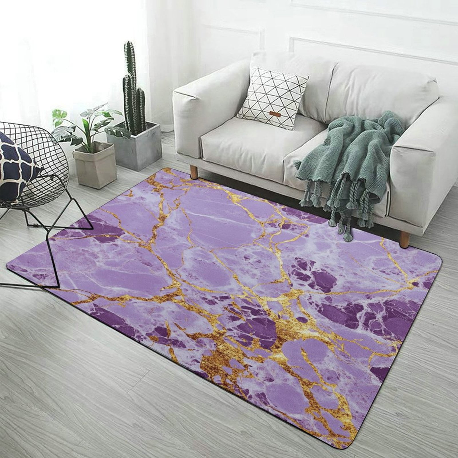 Colorful Marble Purple Gilded Gold (21) Carpet Style Living Room ...