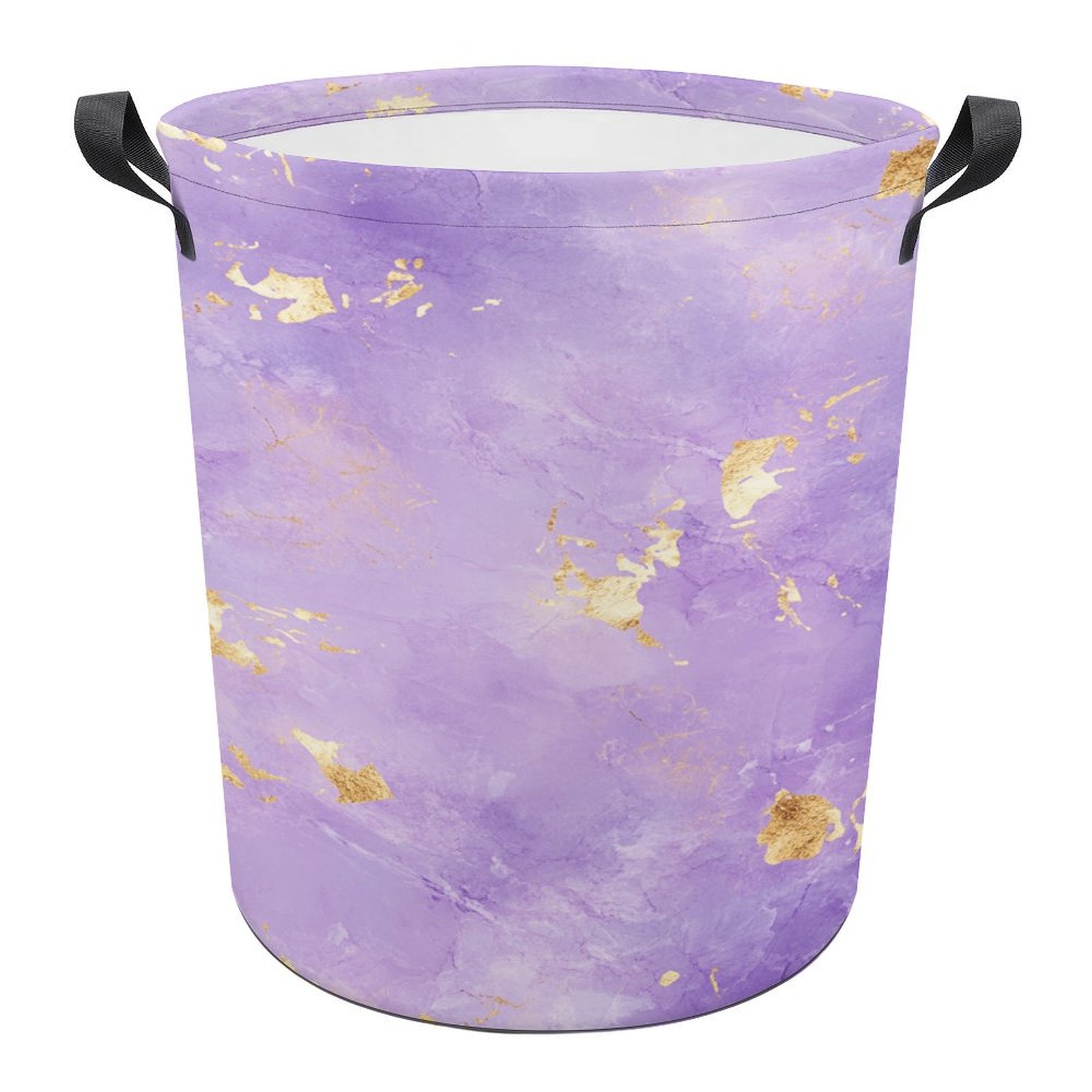 Colorful Marble Purple Gilded Gold (29) Print Foldable Laundry Basket ...