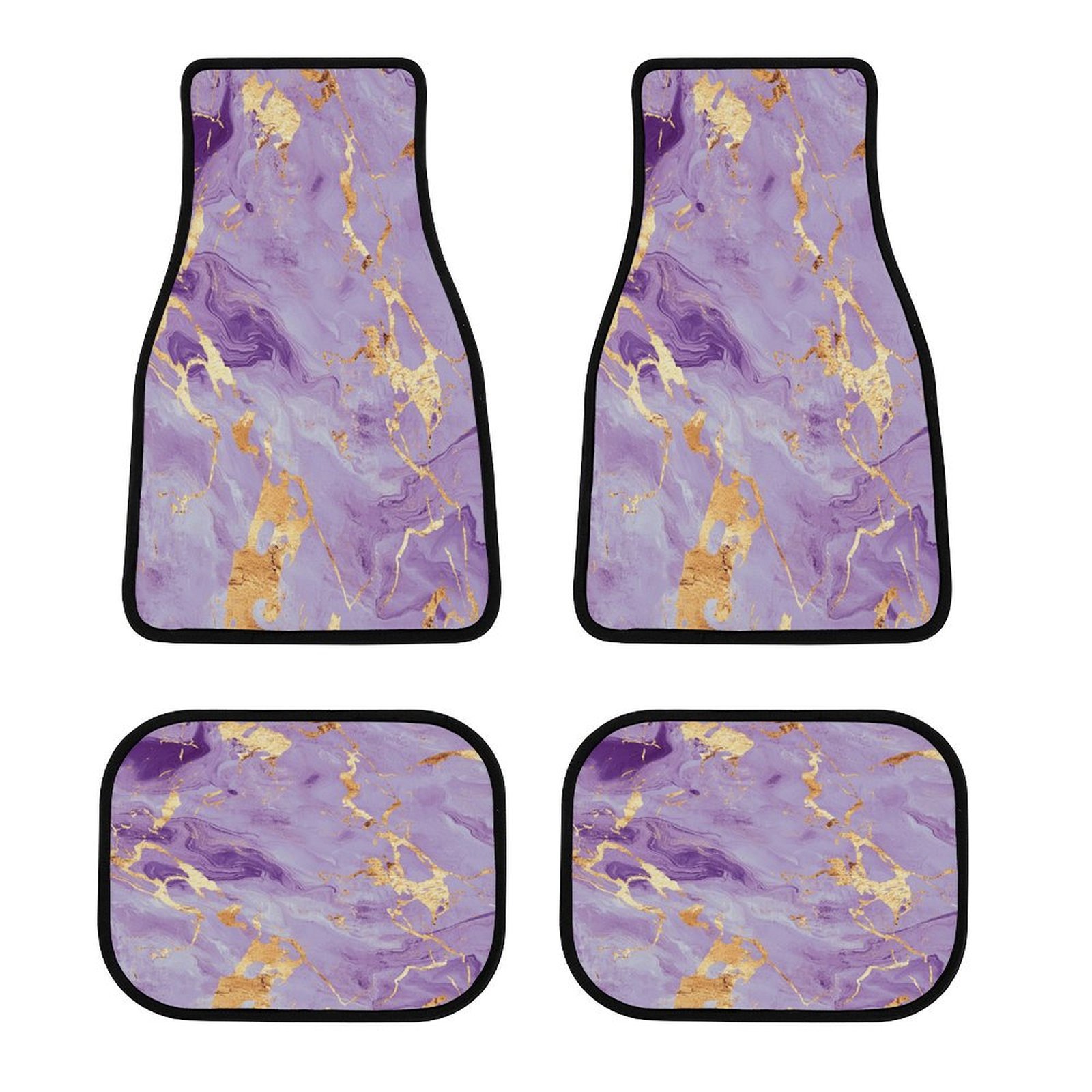 Colorful Marble Purple Gilded Gold Car Floor Mats Non-Skid Backing ...
