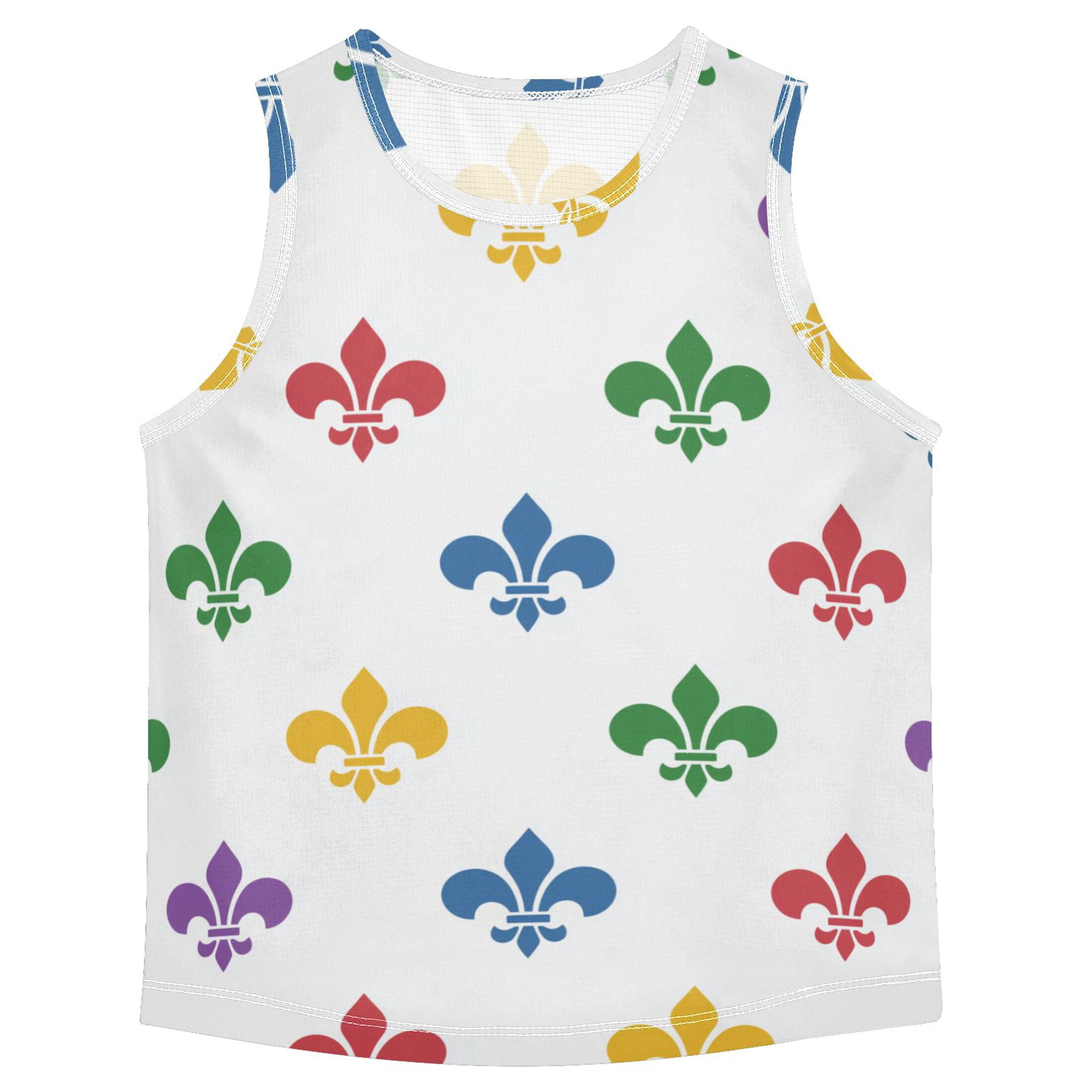 Colorful Mardi-gras Flowers Pattern Vest Undershirt Tank Top Sleeveless ...