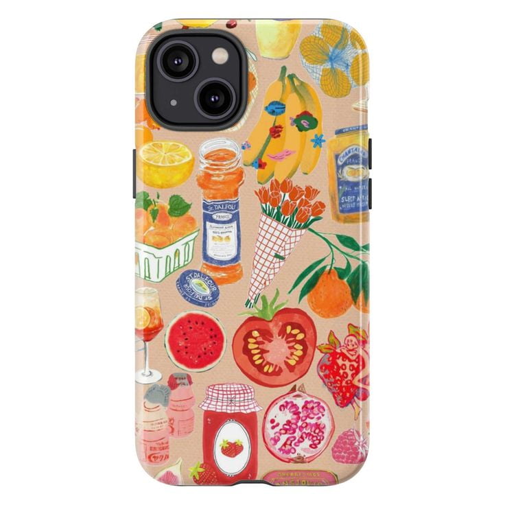 Colorful Market-Inspired Fruit & Pantry Phone Case for iPhone 16 15 14 ...