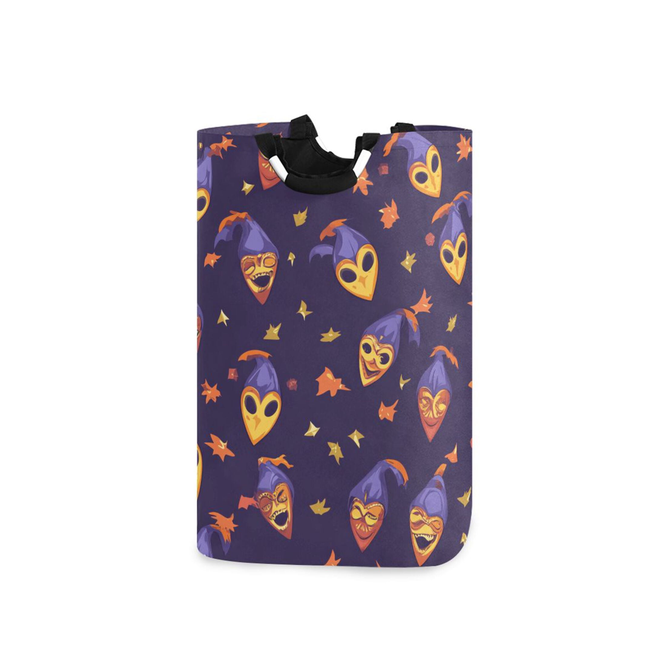 Colorful Masquerade Print Laundry Basket with Handles 50L Collapsible ...