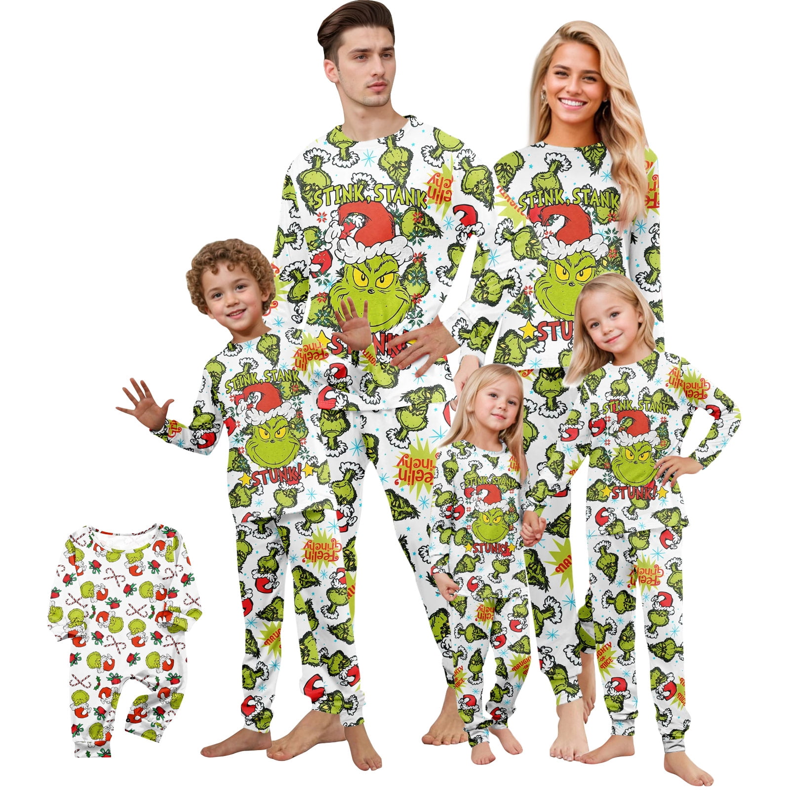 Colorful Matching Family Pajamas Winter Loungewear, Fun Holiday Pjs ...