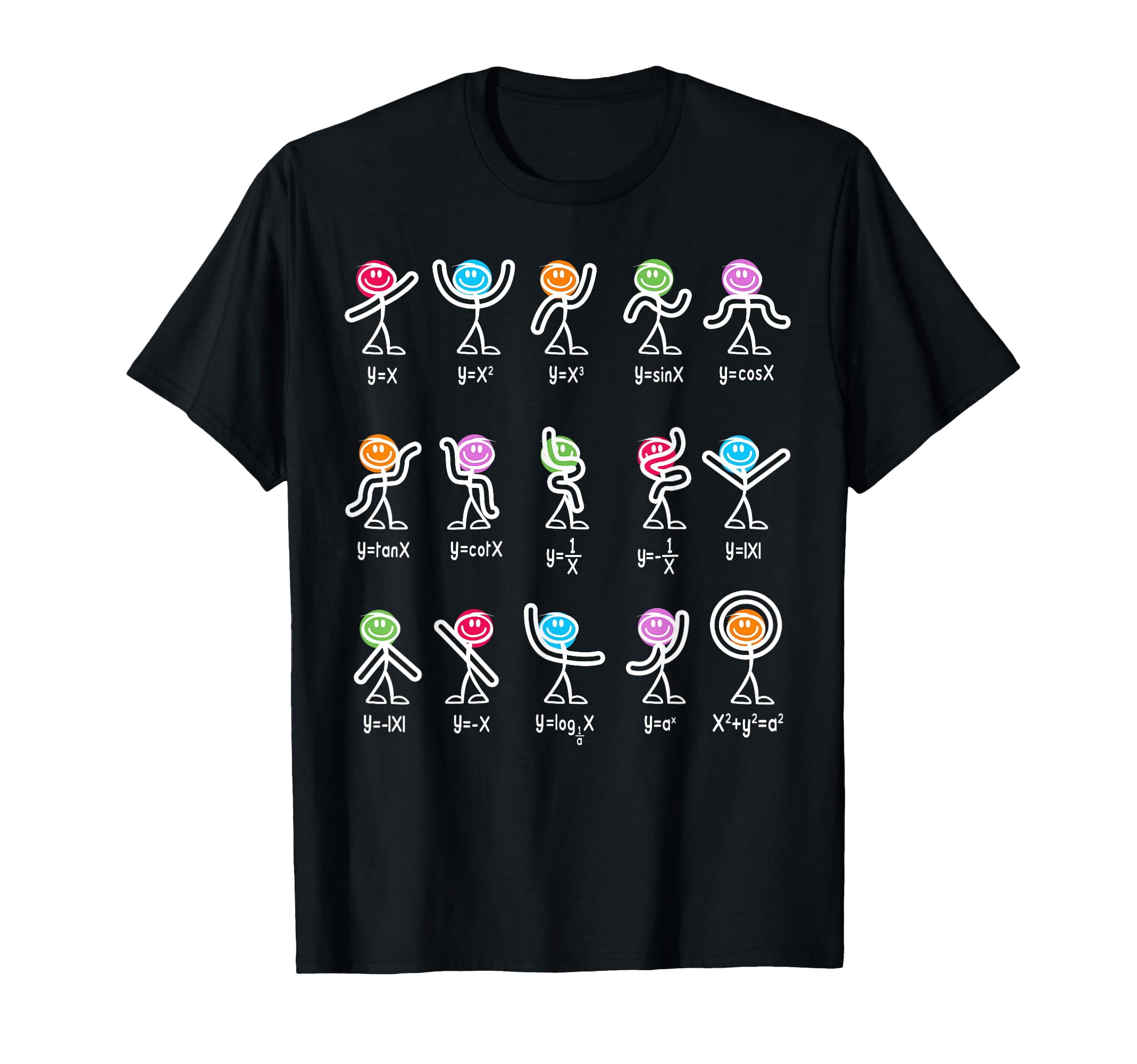 Colorful Math Equation Figures T-Shirt for Nerdy Teachers and Dance ...