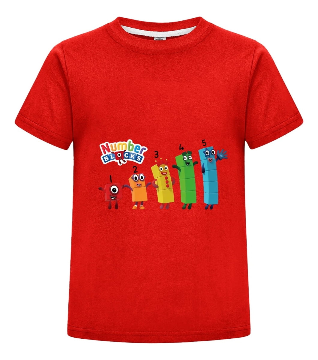 Colorful Math Numberblocks Kids Tee – Cartoon Short Sleeve Shirt for ...