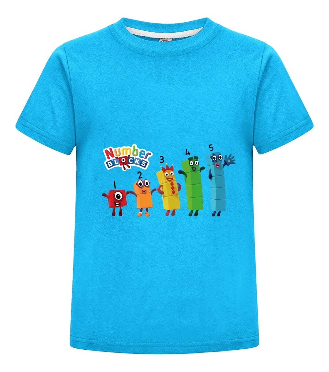 Colorful Math Numberblocks Kids Tee – Cartoon Short Sleeve Shirt for ...