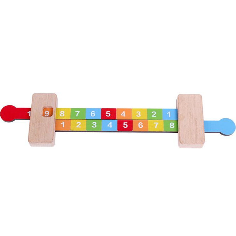 Colorful Math Toys Numbers Ruler Wooden Pulling Ruler Early Education ...