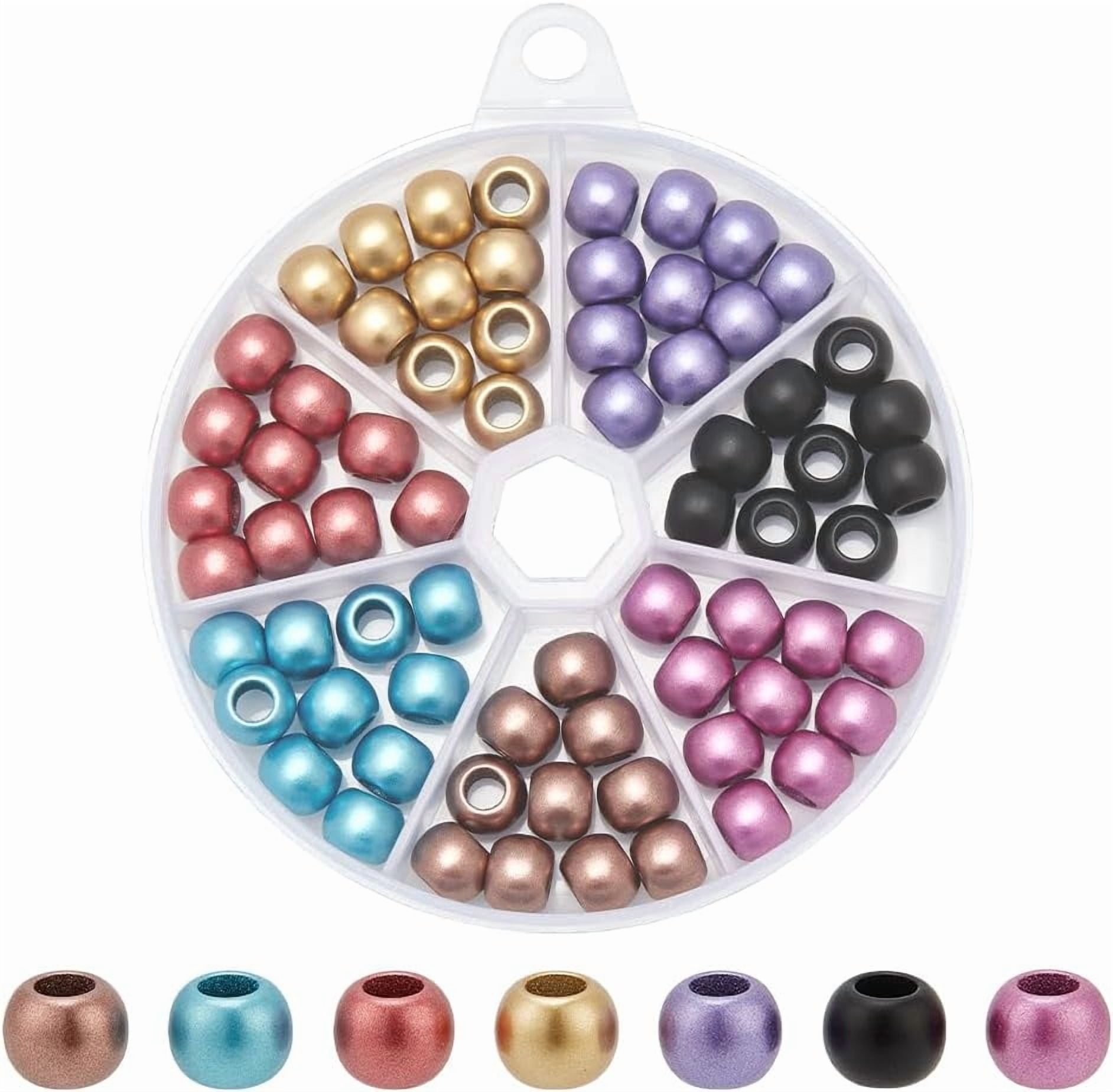 Colorful Matte Rondelle Acrylic Beads 10mm Large Hole Metallic Painted ...