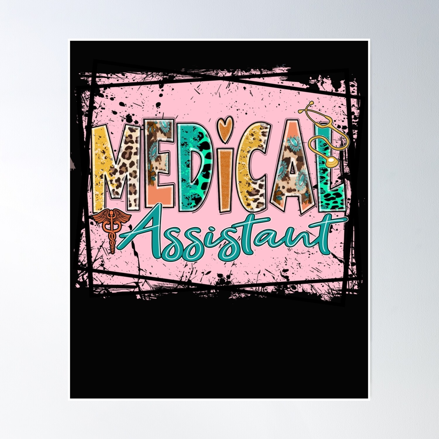 Colorful Medical Assistant Design Poster Wall Art, Modern Wall Decor ...