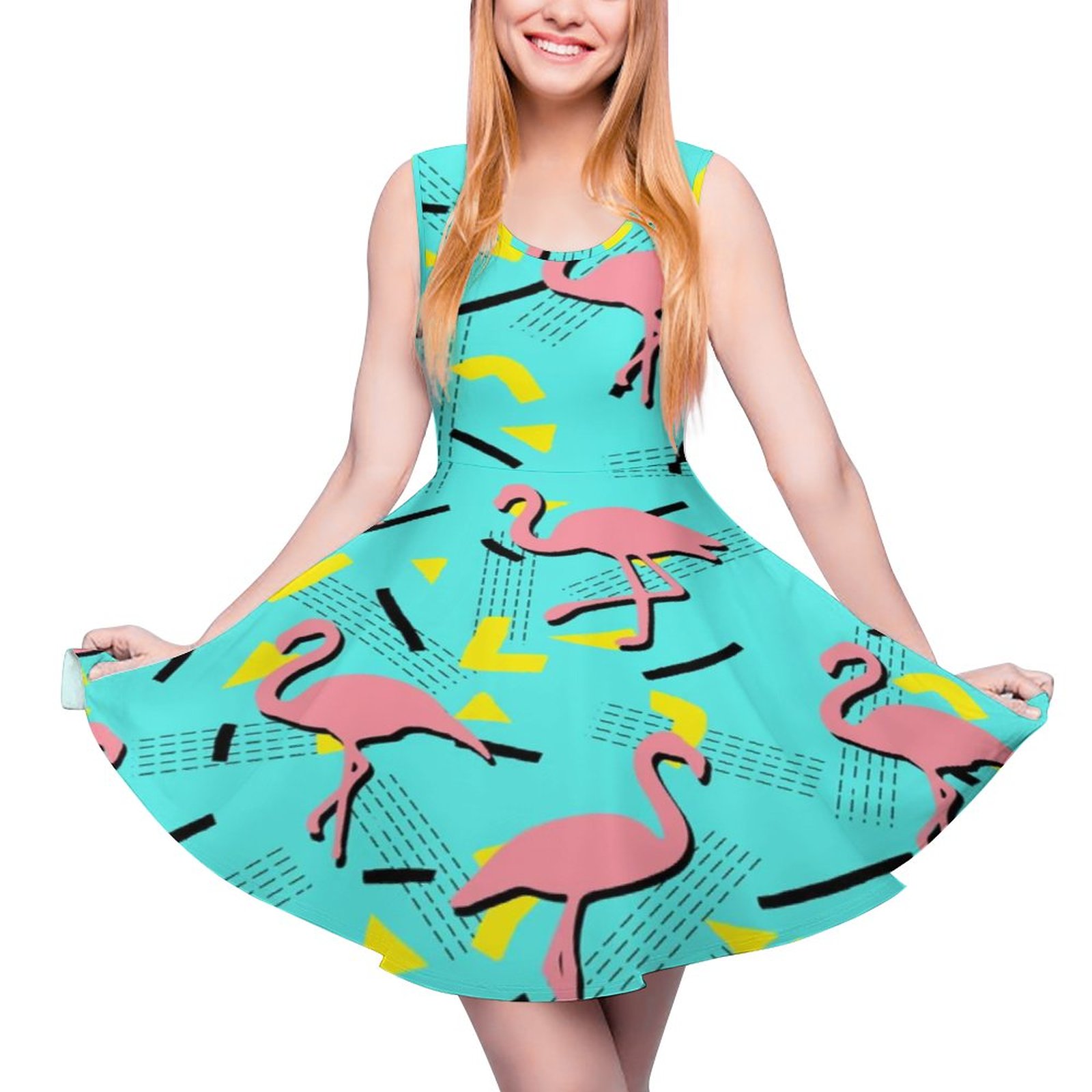 Colorful Memphis Dress Retro Shapes 1980s Sexy Dresses High Waist ...