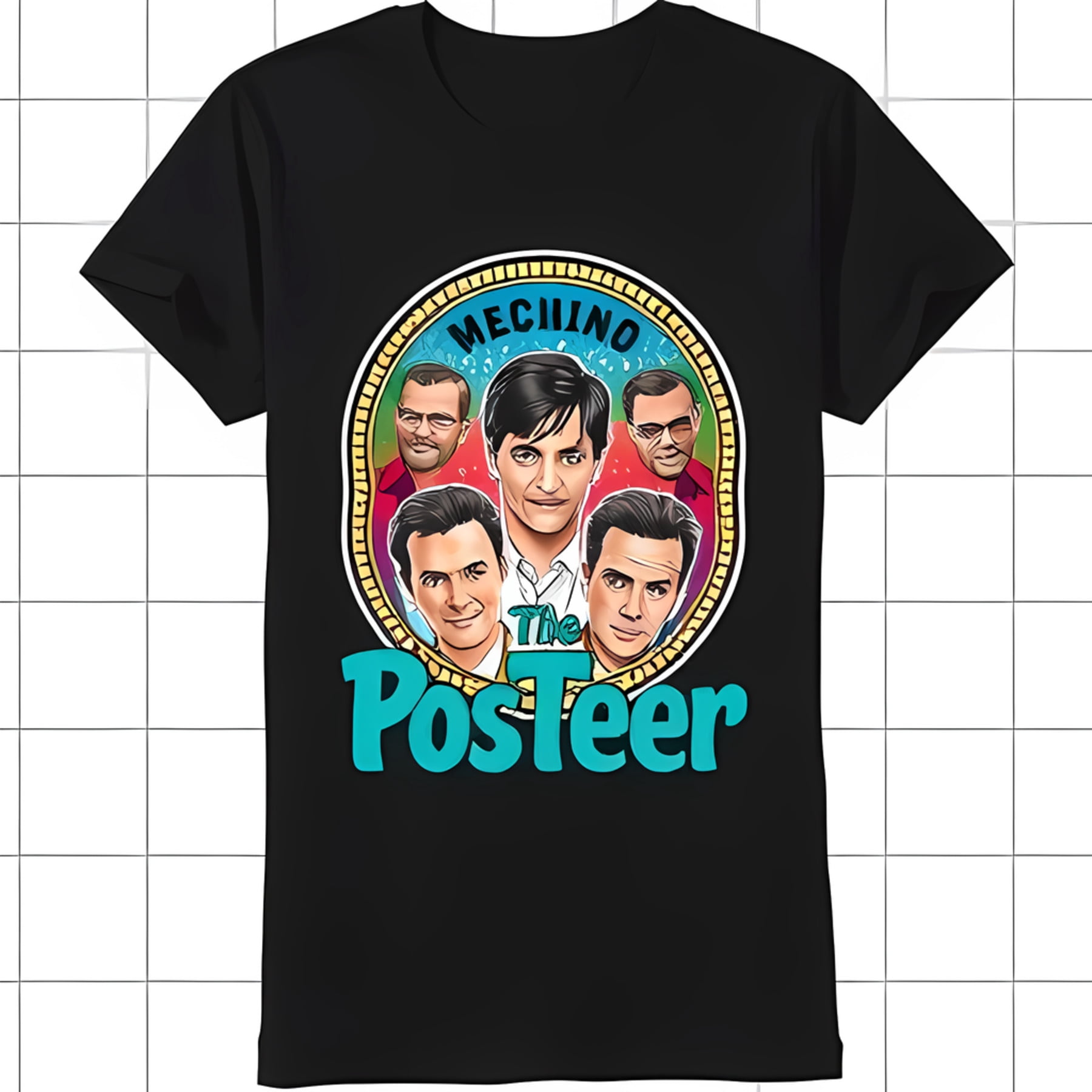 Colorful Men's Faces Graphic T-Shirt Design 'Mechiano' & 'The Posteer ...