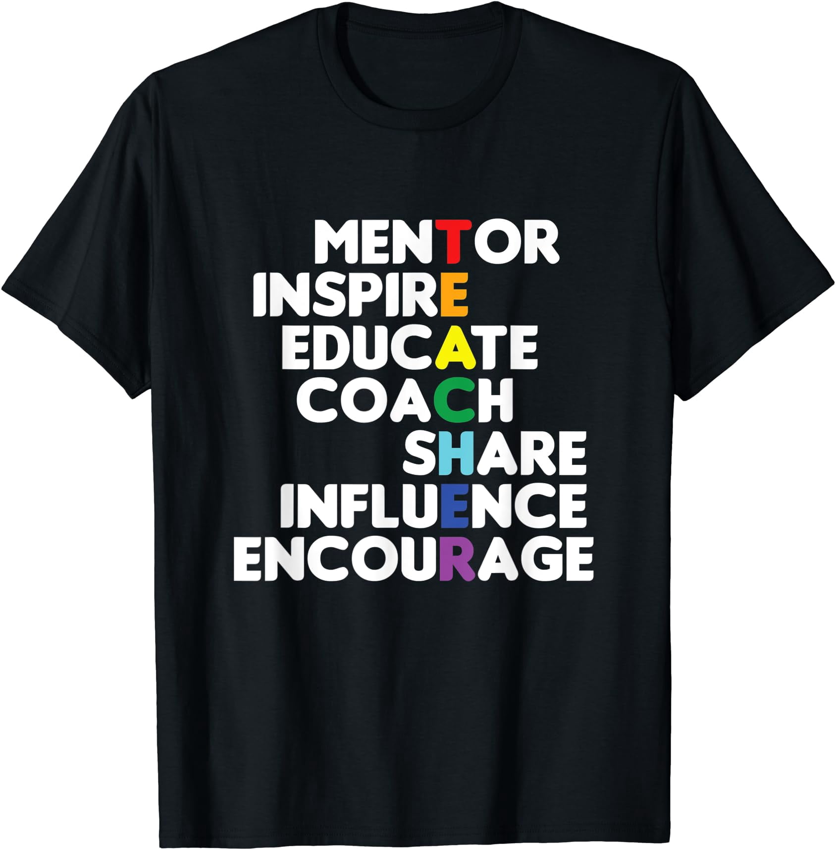 Colorful Mentor Educator T-Shirt for Teaching Professionals and Coaches ...