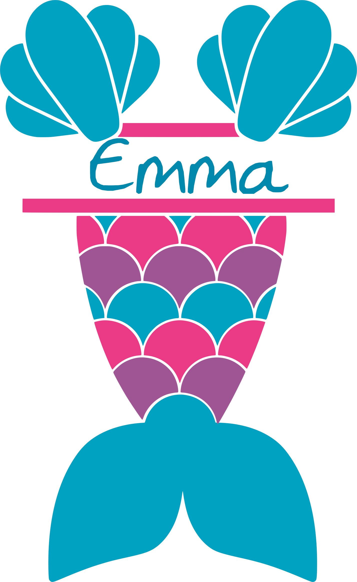 Colorful Mermaid Shells Mermaids Tail Customized Wall Decal - Custom ...