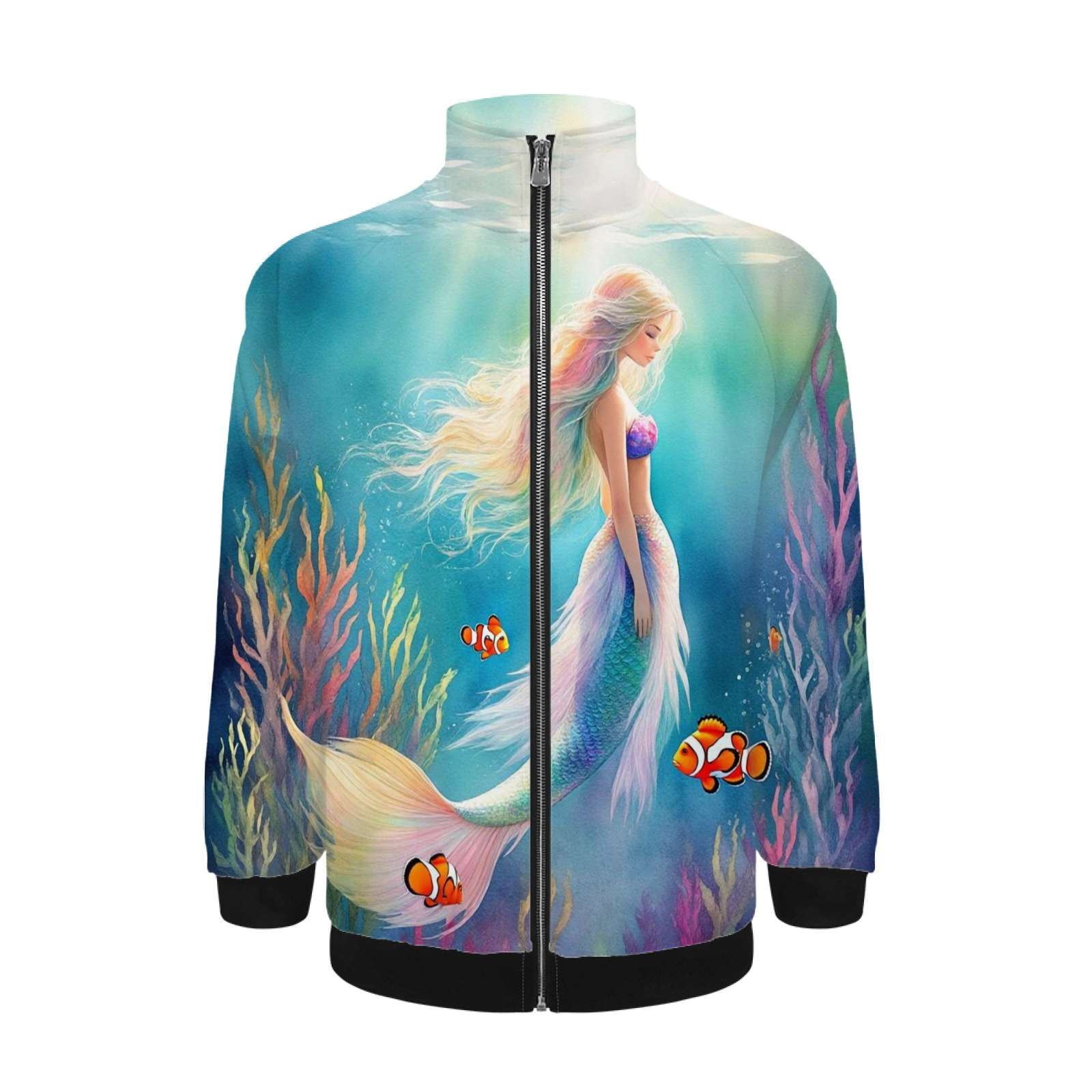 Colorful Mermaid Under The Sea Jacket Men's Street Cool Long Sleeves ...