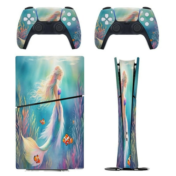 Colorful Mermaid Under The Sea PS5/PS5 Slim Digital Disc Skin Sticker ...