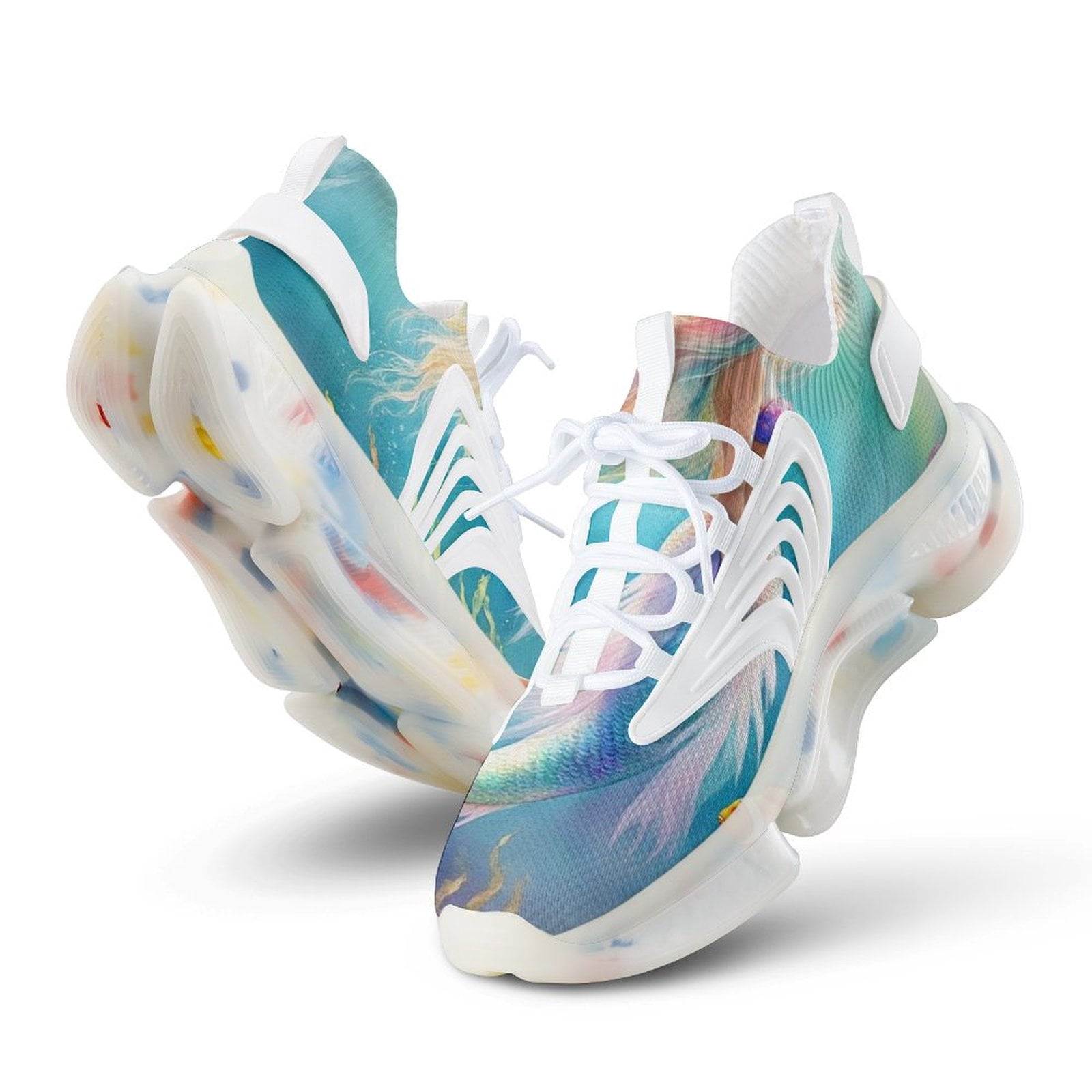 Colorful Mermaid Under The Sea Walking Shoes for Men Woman Lightweight ...