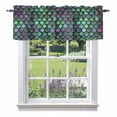 Colorful Mermaid Valances for Windows, Scales Ombre Texture Valance ...