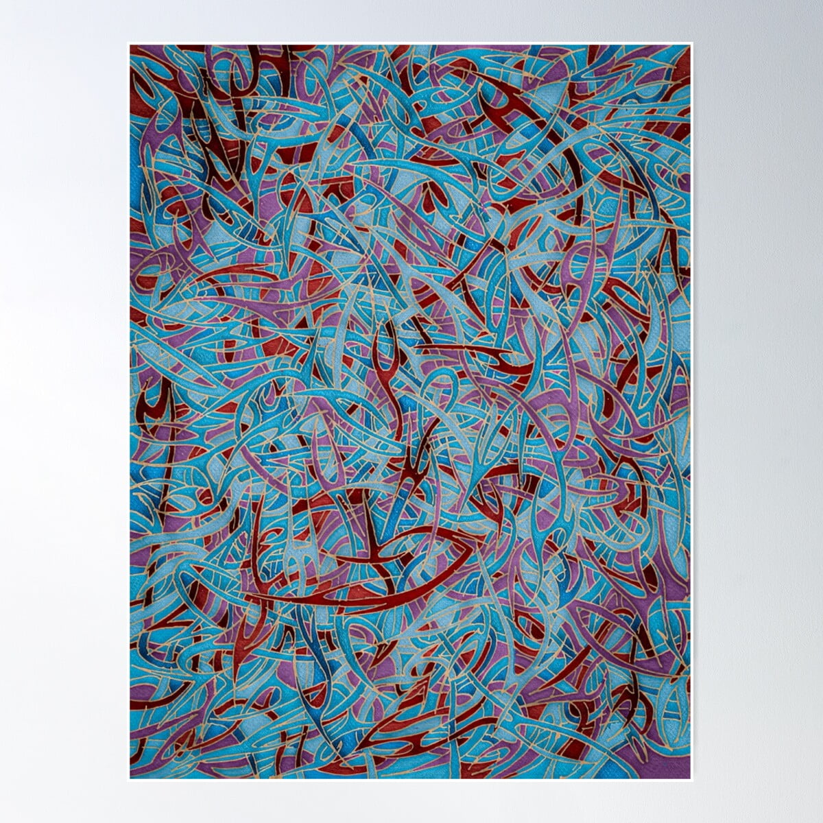 Colorful Mess Iv Poster Wall Art, Modern Wall Decor For Living Room ...