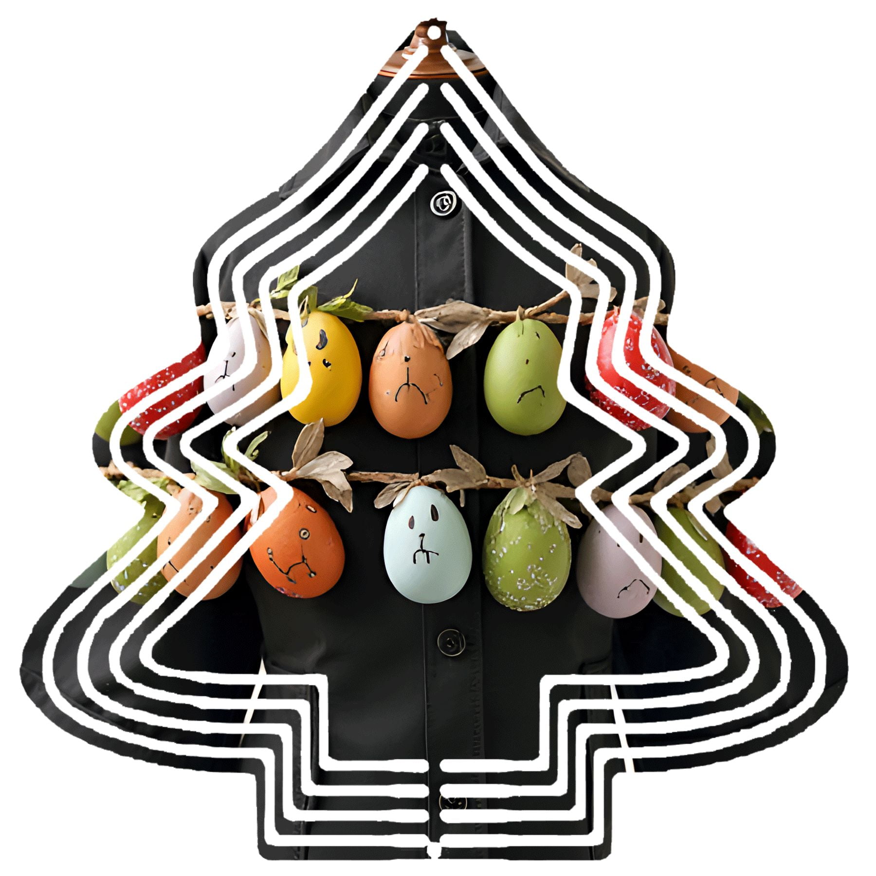 Colorful Metal Hanging Christmas Tree Wind Spinner - Decorative Garden ...