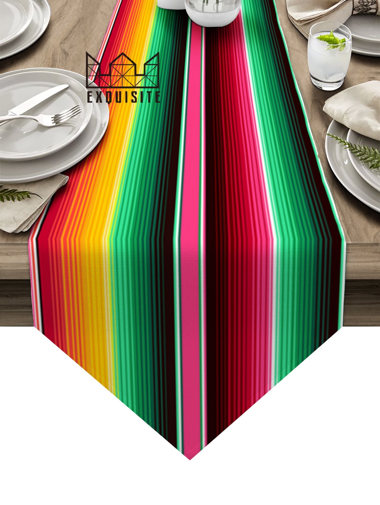 Colorful Mexican Stripes Home r Table Runner Wedding ration Tablecloth ...