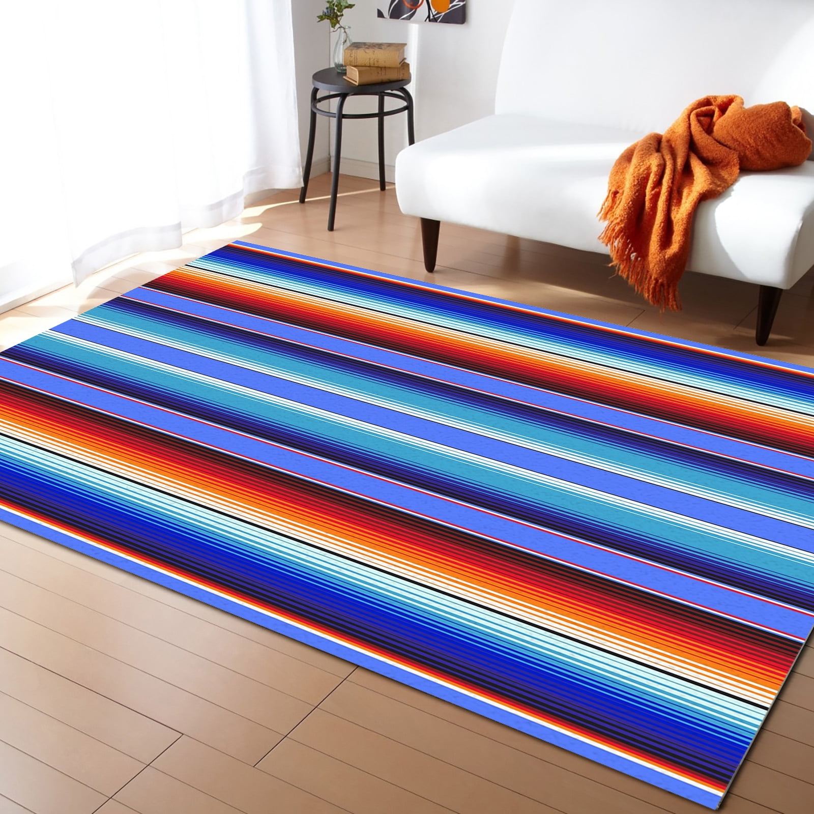 Colorful Mexican Stripes Living Room Floor Mat Children's Room Bedroom ...