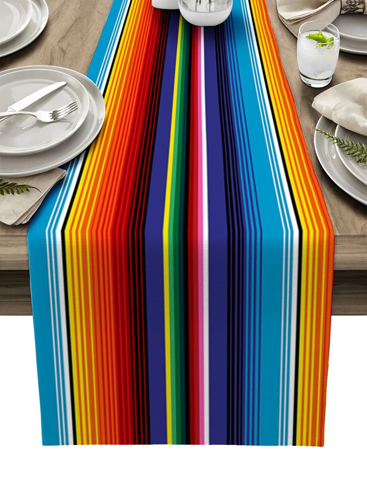 Colorful Mexican Stripes Table Runner Home Wedding Table Flag Mat Table ...