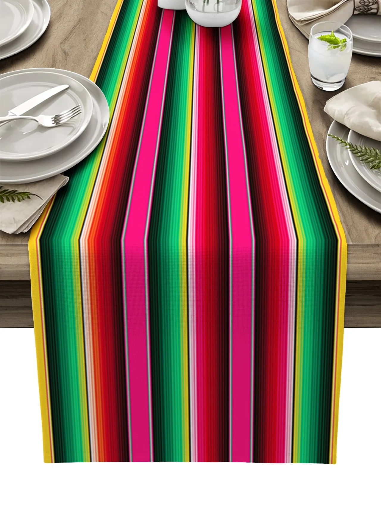 Colorful Mexican Stripes Table Runner Home Wedding Table Flag Mat Table ...