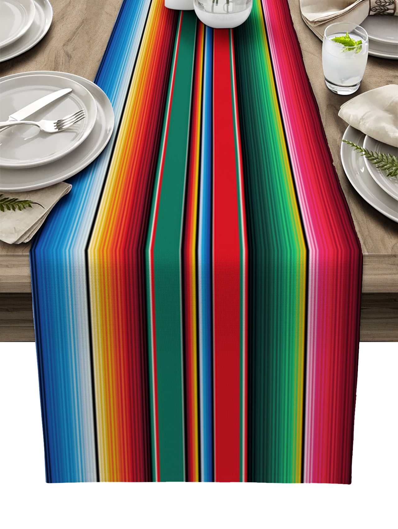 Colorful Mexican Stripes Table Runner Home Wedding Table Flag Mat Table ...