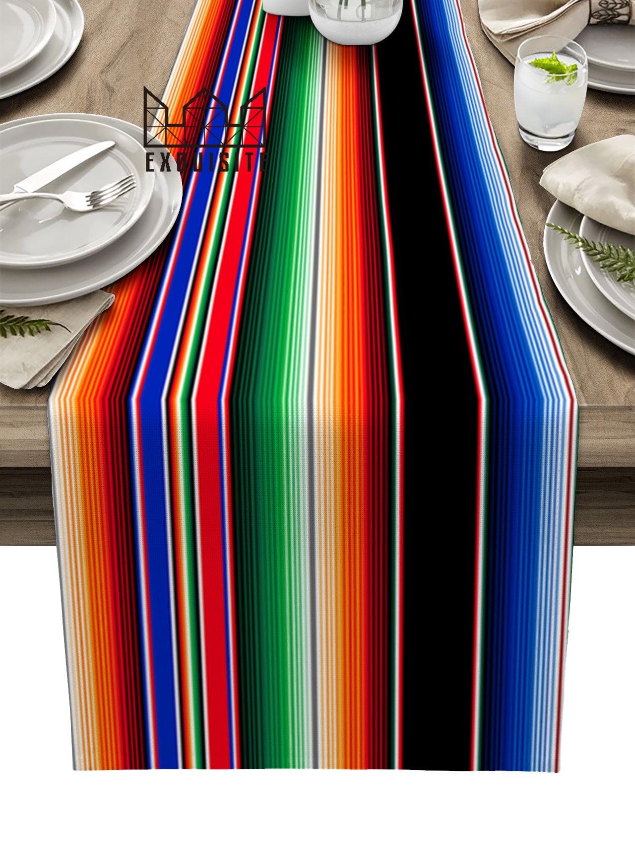 Colorful Mexican Stripes Table Runner Wedding Holiday Party Dining ...