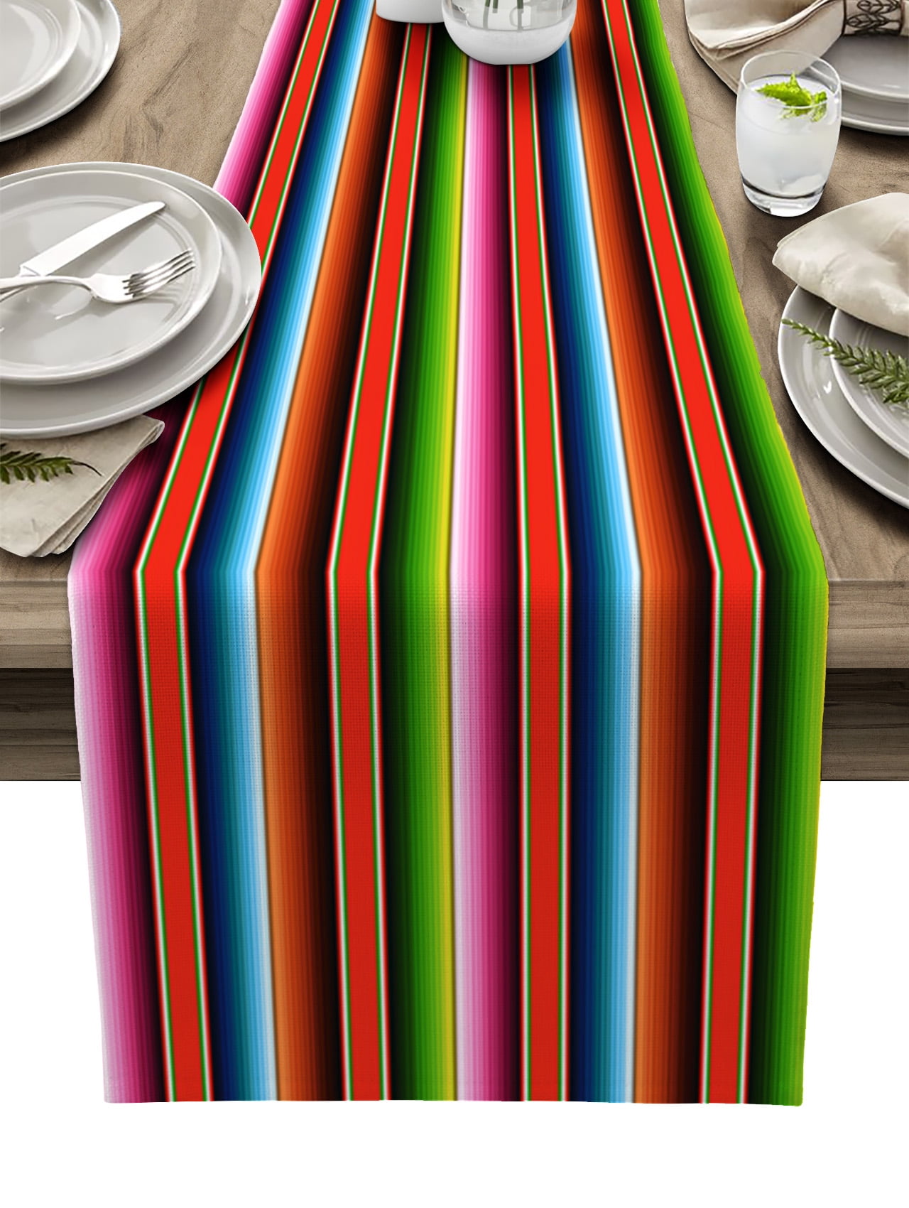 Colorful Mexican Stripes Table Runner luxury Kitchen Dinner Table Cover ...