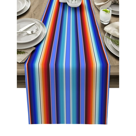 Colorful Mexican Stripes Wedding r Table Runners Coffee Table Kitchen ...