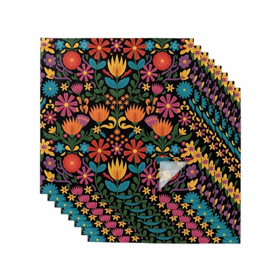 Colorful Mexico Cloth Napkins Set of 8 Reusable Dinner Napkins, Modern ...