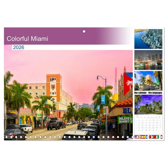Colorful Miami (Monthly Wall Calendar 2026 16.5 x 23.4 (open ...