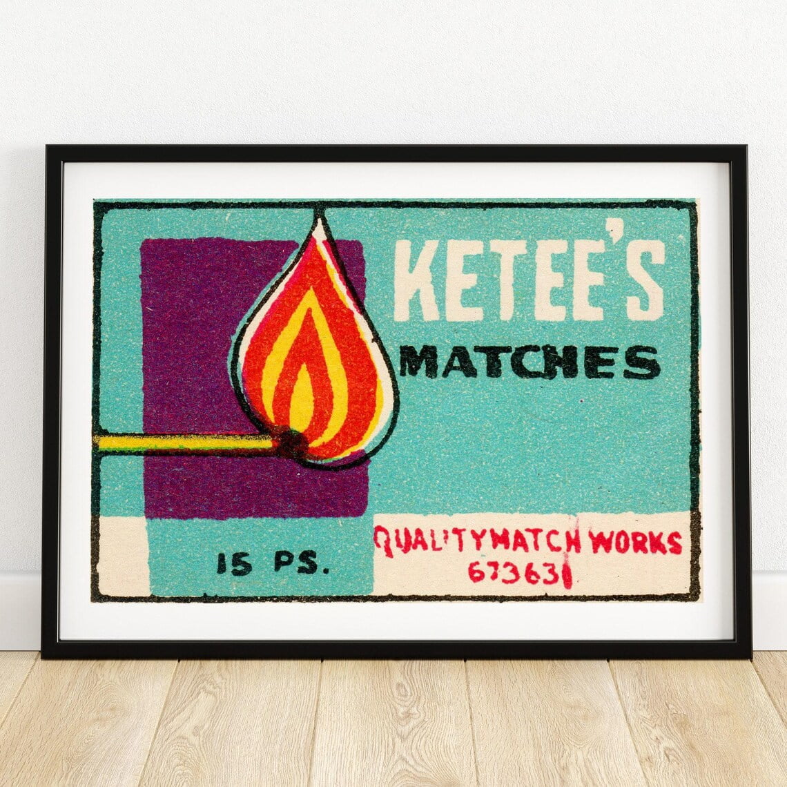 Colorful Mid-Century Matchbox Art Print Vintage Inspired Wall Decor ...