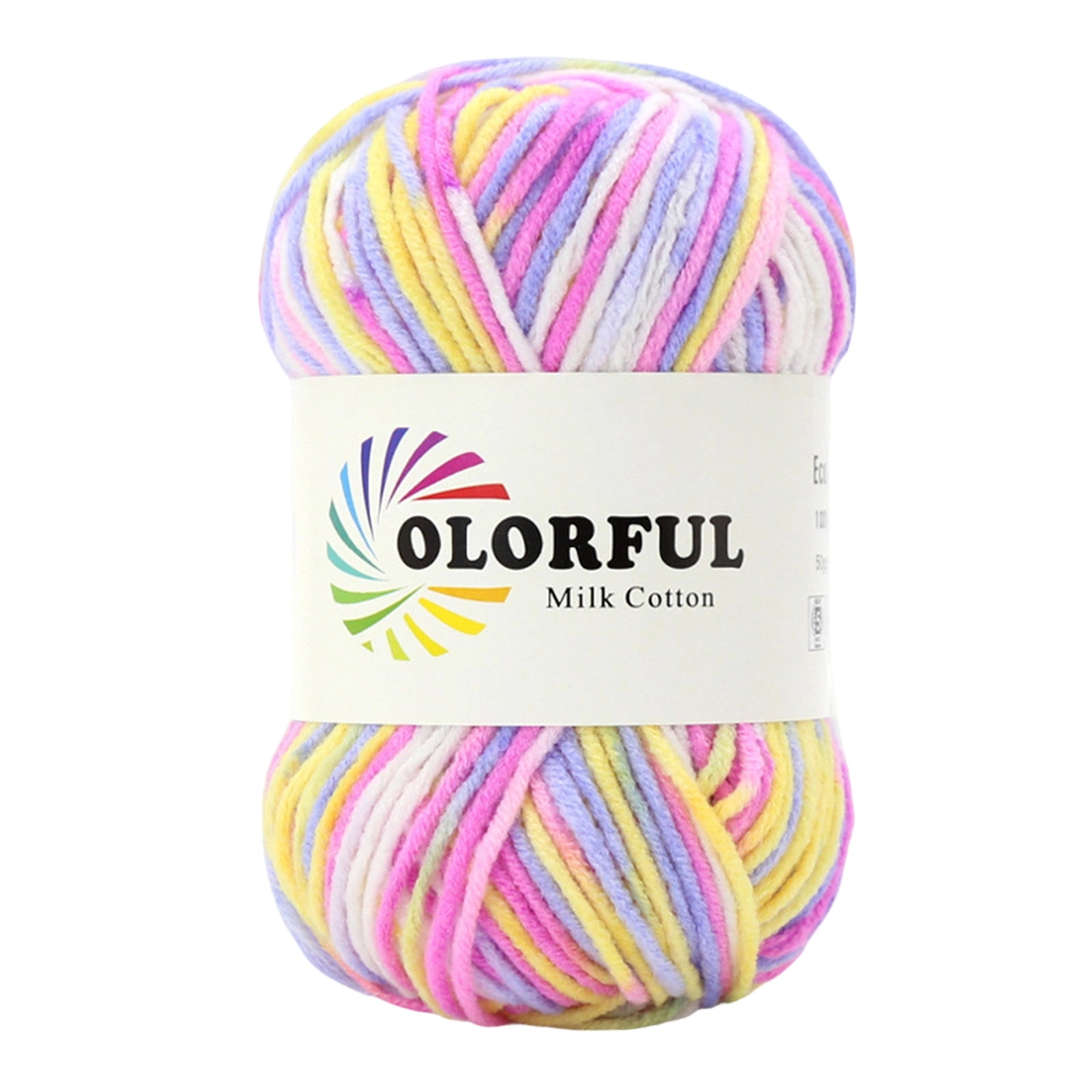 Colorful Milk Cotton Yarn, 5-Ply Soft Baby Cotton Wool for Hand ...